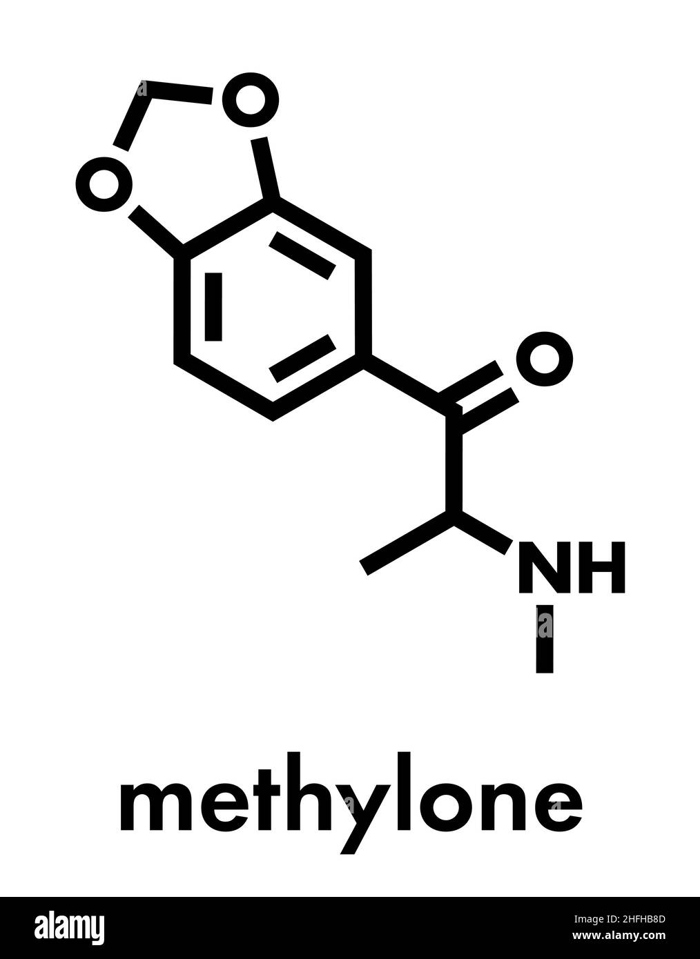 Methylone (bk-MDMA) stimulant molecule. Used as recreational drug ...