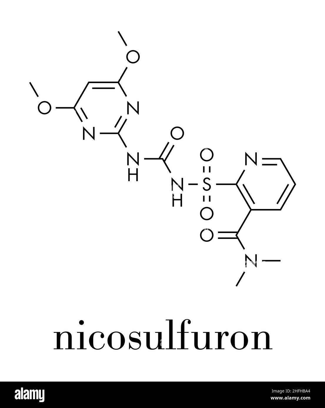 Nicosulfuron systemic herbicide molecule. Skeletal formula Stock Vector ...
