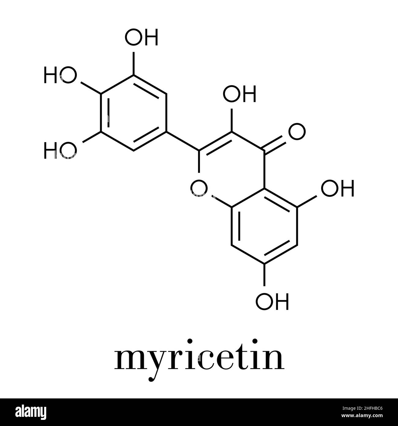 Myricetin flavonoid molecule. Skeletal formula Stock Vector Image & Art ...