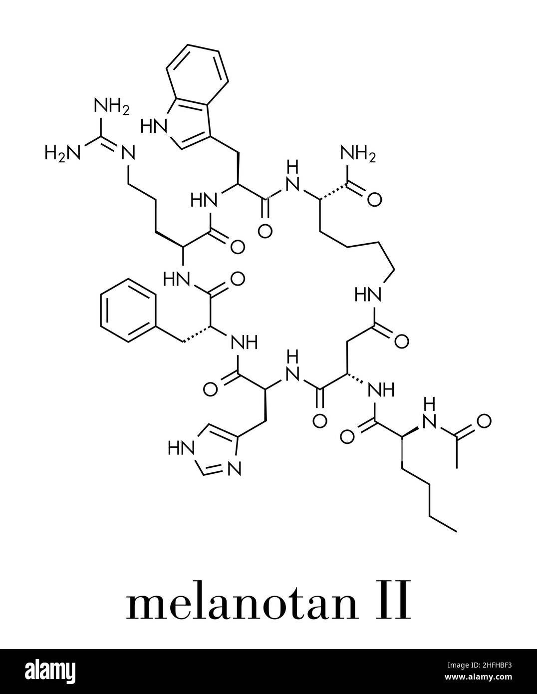 Melanotan II synthetic tanning drug molecule. Not approved as drug ...