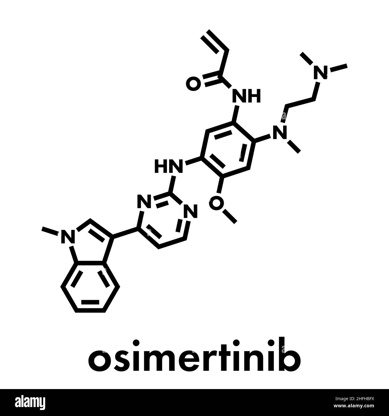 Osimertinib cancer drug molecule. Skeletal formula Stock Vector Image ...