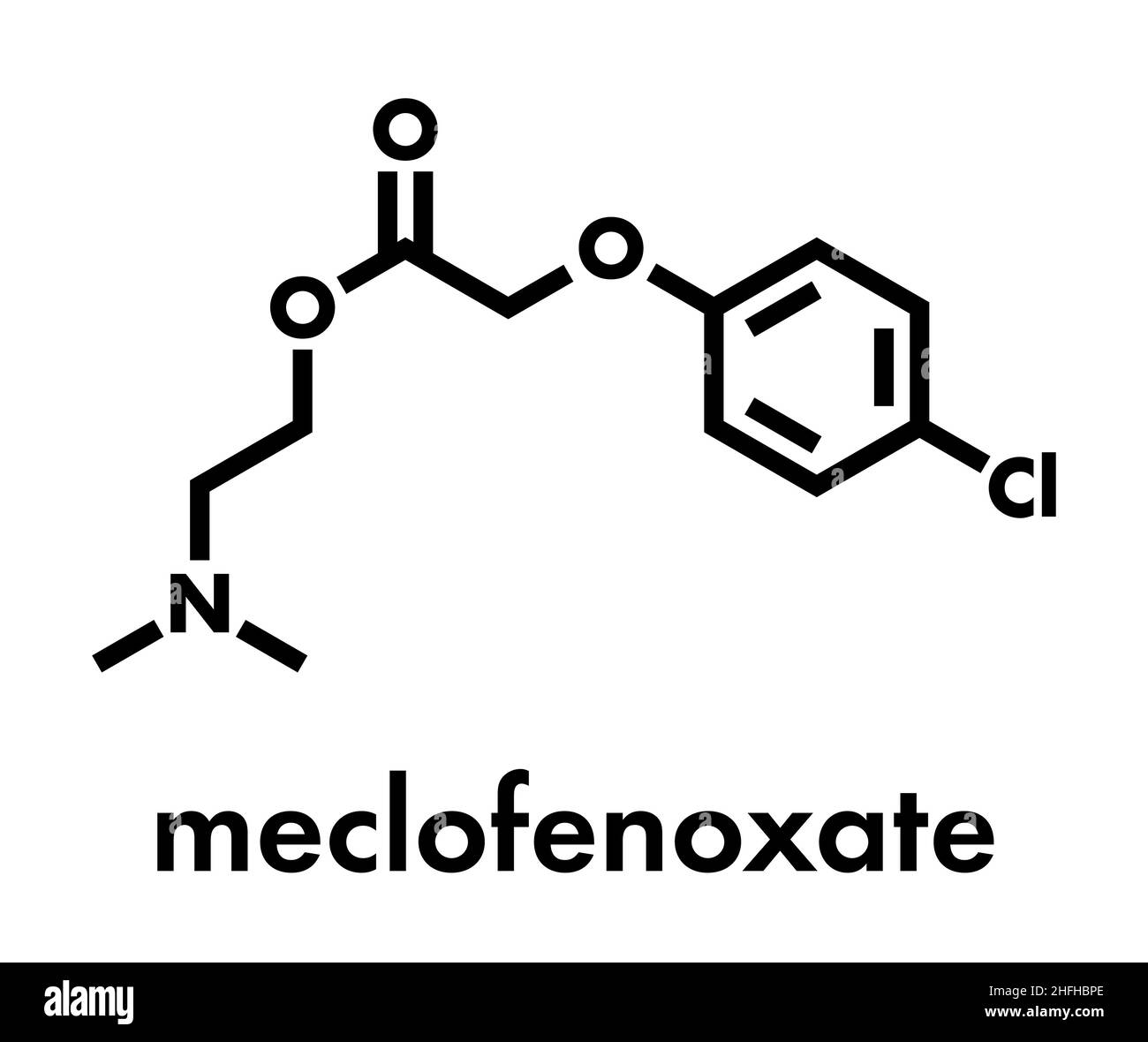 Meclofenoxate nootropic molecule. Skeletal formula Stock Vector Image ...