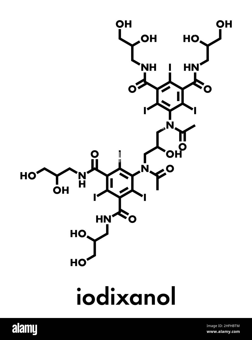 Iodixanol contrast agent molecule. Skeletal formula Stock Vector Image ...