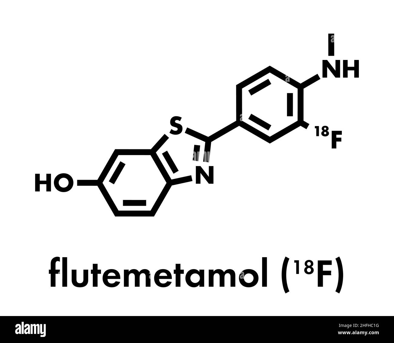 Flutemetamol (18F) PET tracer molecule. Used to diagnose Alzheimer's ...