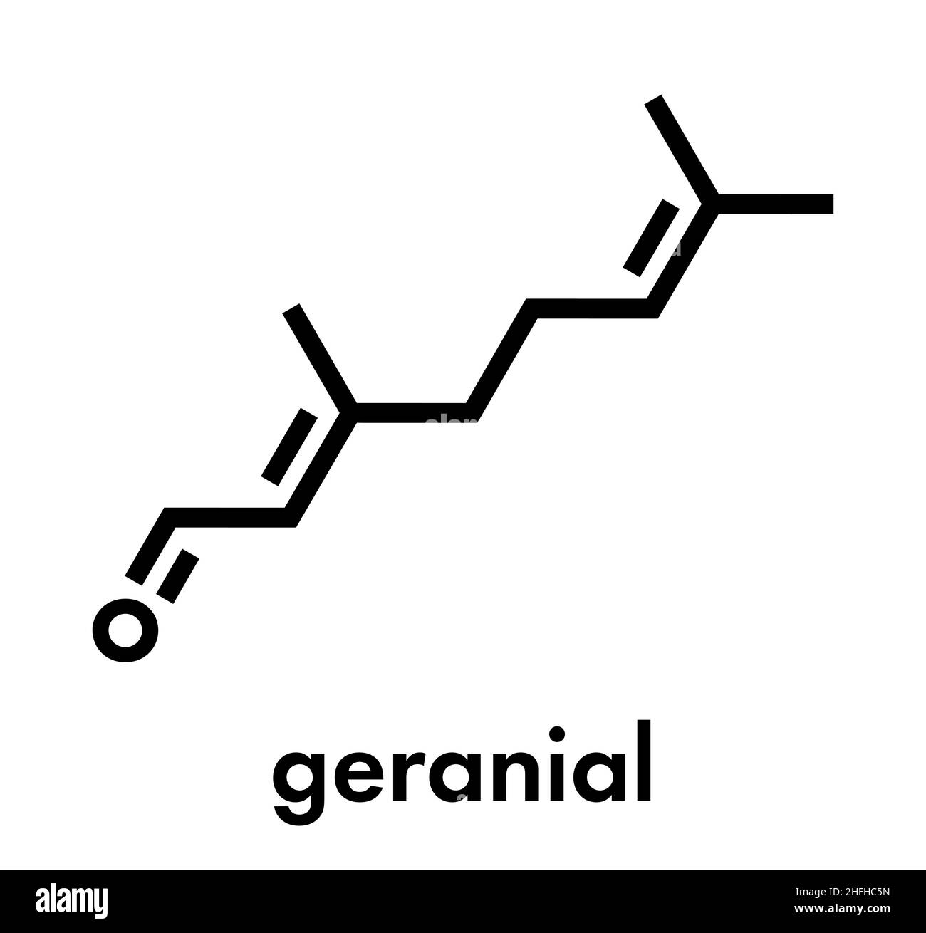 Geranial lemon fragrance molecule. Skeletal formula Stock Vector Image ...