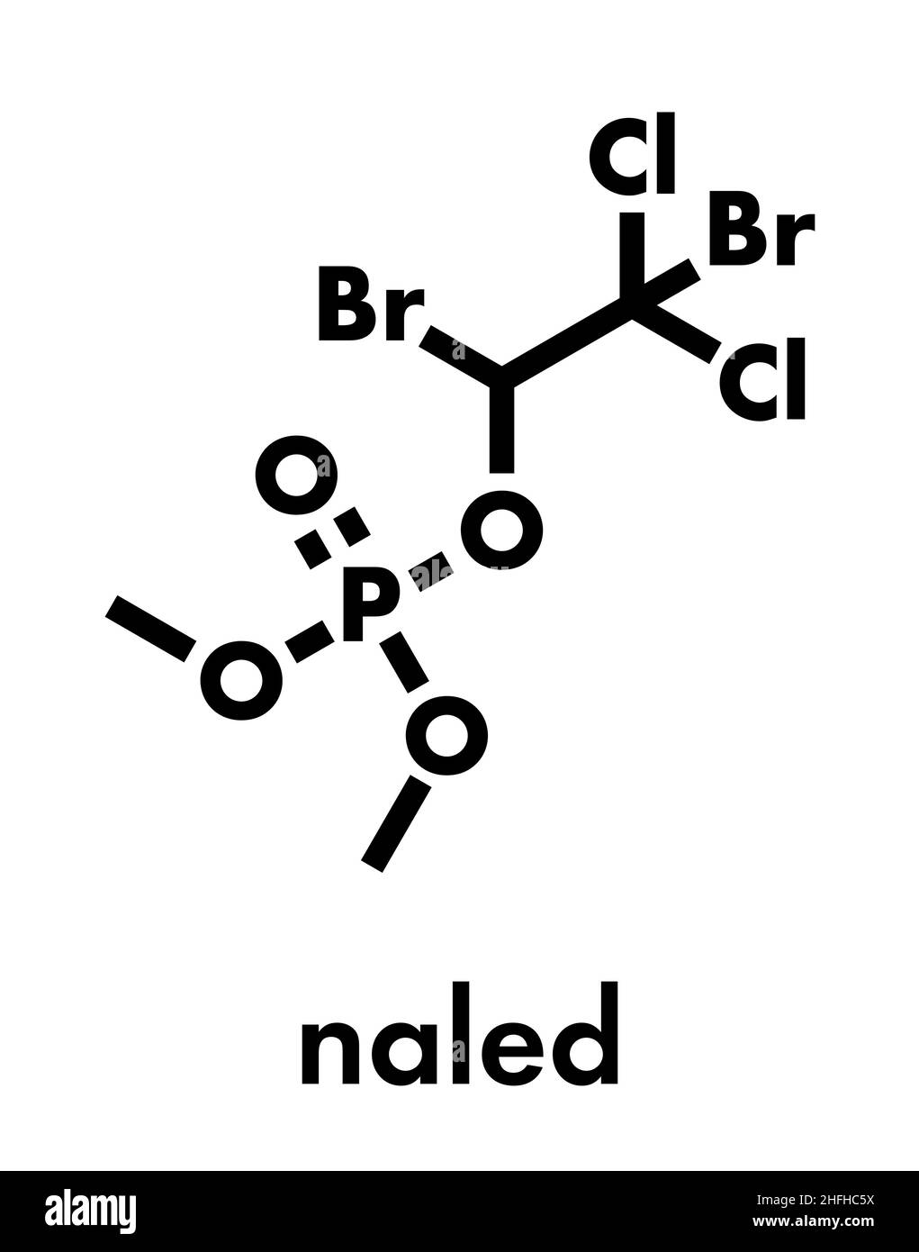 Naled insecticide molecule (organophosphate class). Skeletal formula ...