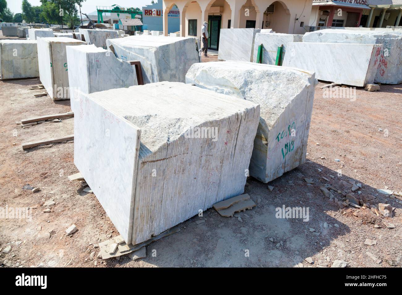 marble plates for sale in the marble shop Stock Photo - Alamy
