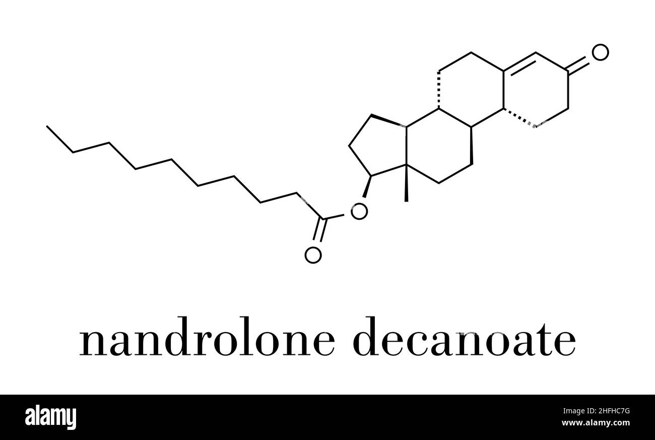 Nandrolone decanoate anabolic steroid drug molecule. Also used in ...