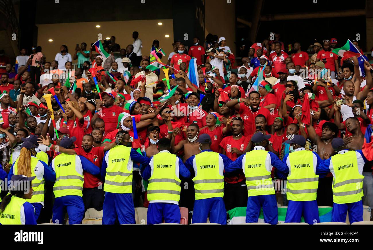 Equatorial guinea fans celebrate after hi-res stock photography and ...
