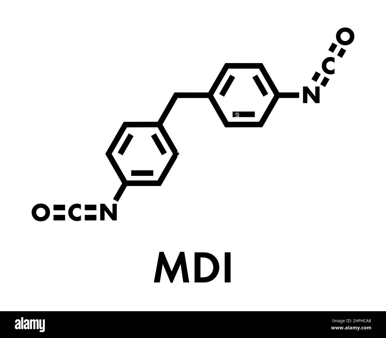 Methylene diphenyl diisocyanate molecule (MDI), polyurethane (PU ...