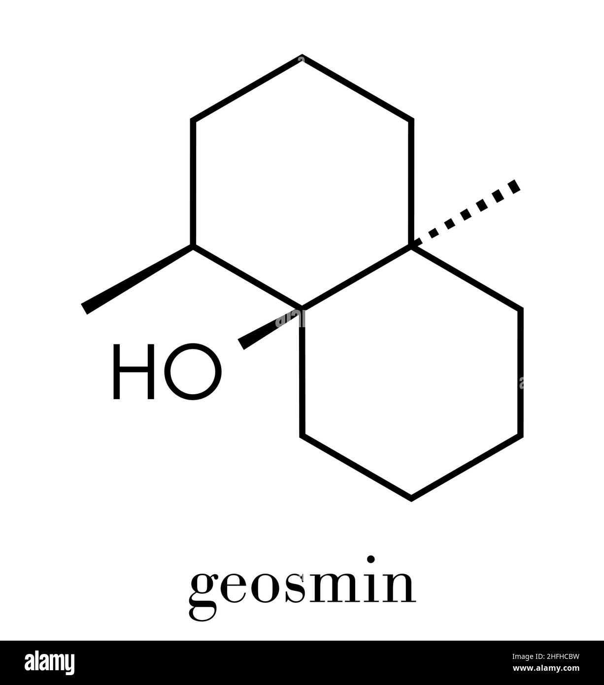 Geosmin earthy flavor molecule. Responsible for the typical taste of ...
