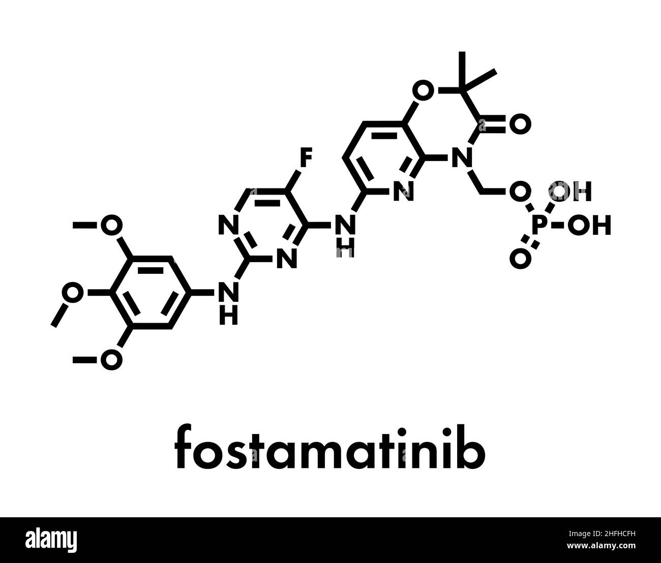 Fostamatinib rheumatoid arthritis drug molecule (Syk inhibitor ...