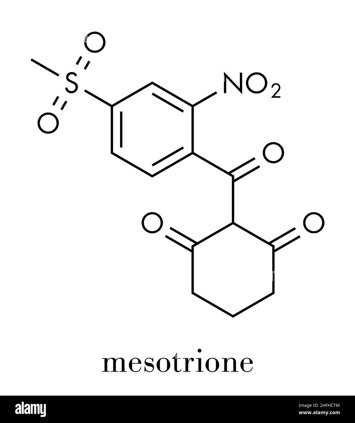 Mesotrione herbicide molecule. Skeletal formula Stock Vector Image ...