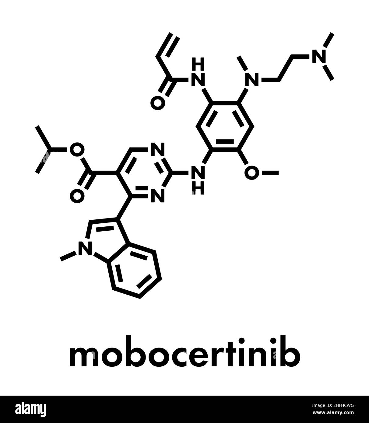 Mobocertinib cancer drug molecule. Skeletal formula Stock Vector Image ...