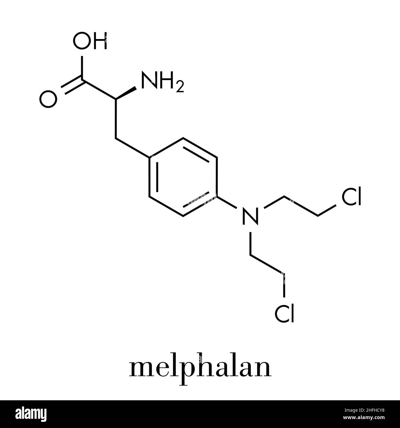 Melphalan cancer chemotherapy drug molecule. Skeletal formula Stock Vector Image & Art - Alamy