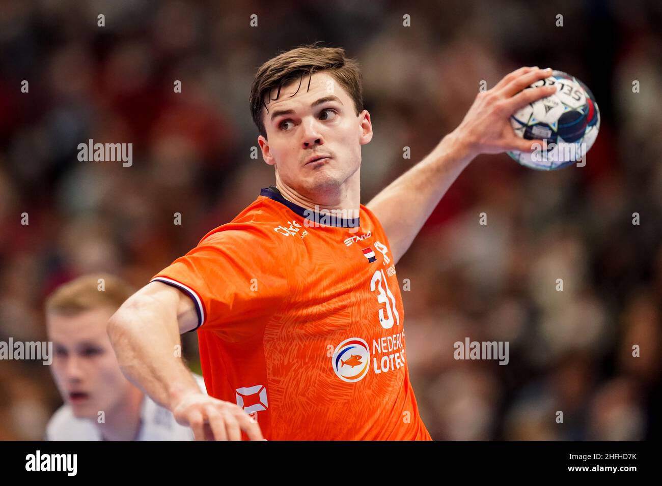 BUDAPEST, HUNGARY - JANUARY 16: Kay Smits of the Netherlands during the ...