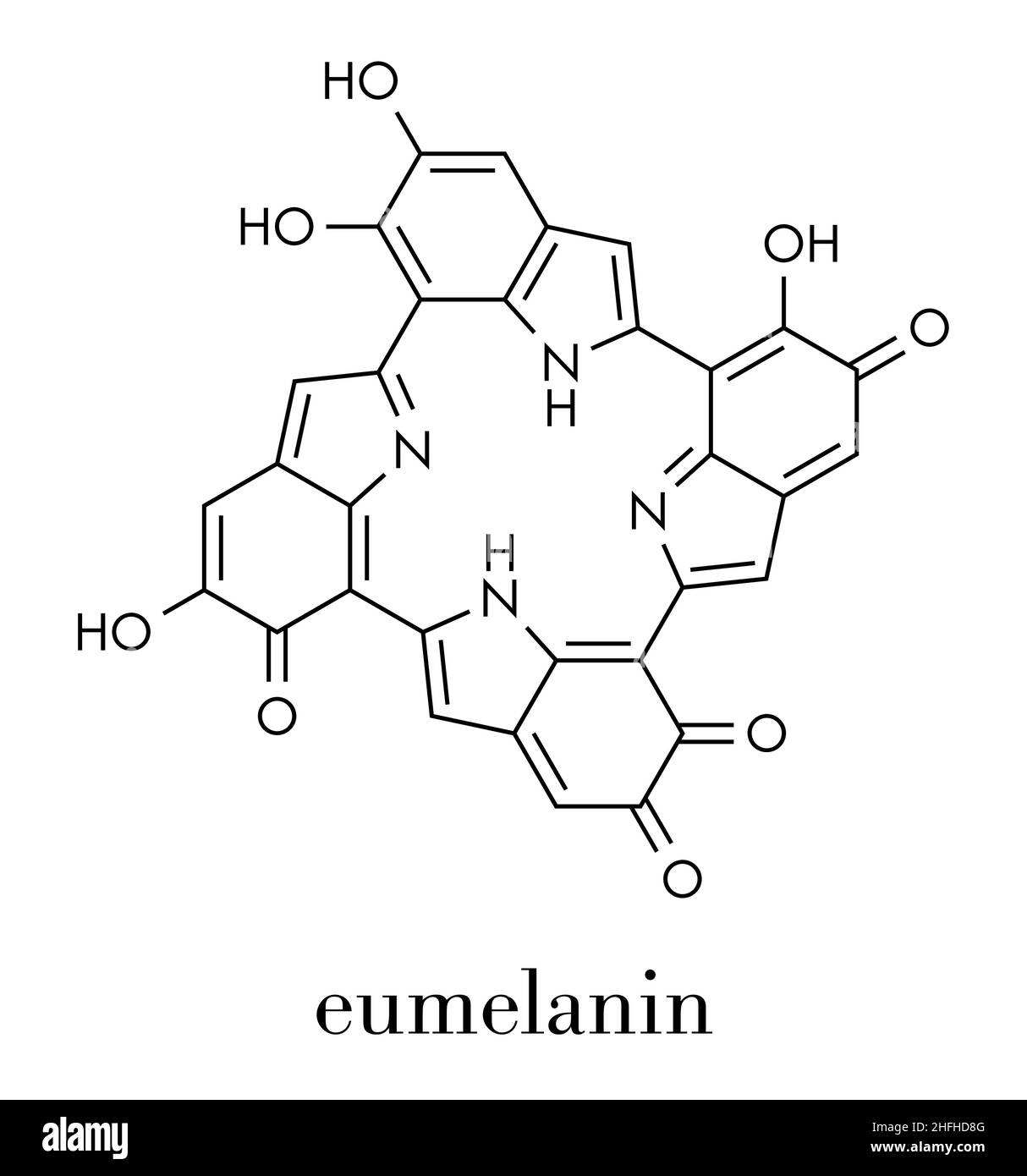 Melanin (eumelanin), proposed oligomeric structure model. Primary ...