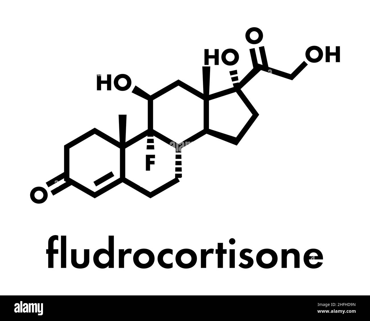 Fludrocortisone aldosterone hormone substitution drug molecule ...