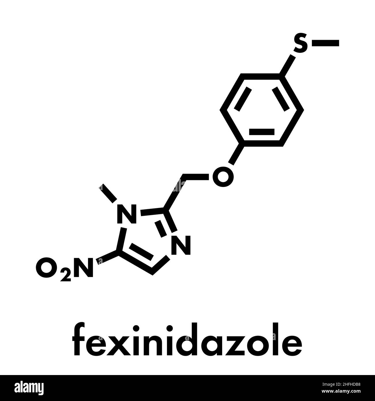 Fexinidazole antiprotozoal drug molecule. Skeletal formula Stock Vector ...