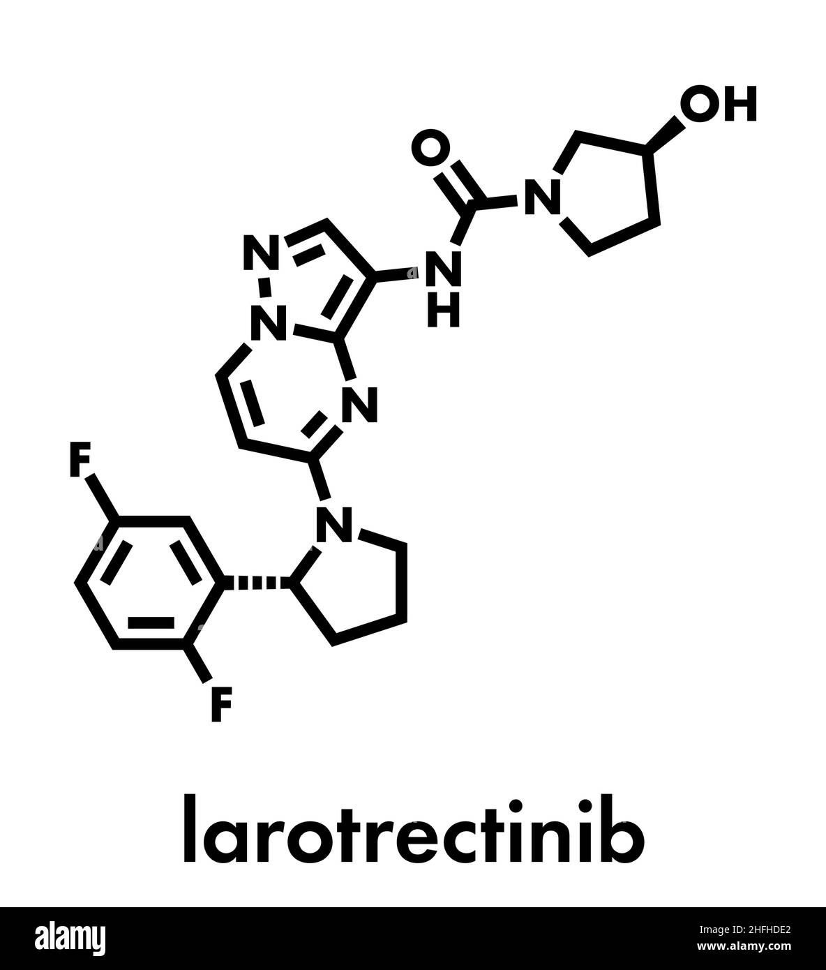 Larotrectinib cancer drug molecule. Skeletal formula Stock Vector Image ...