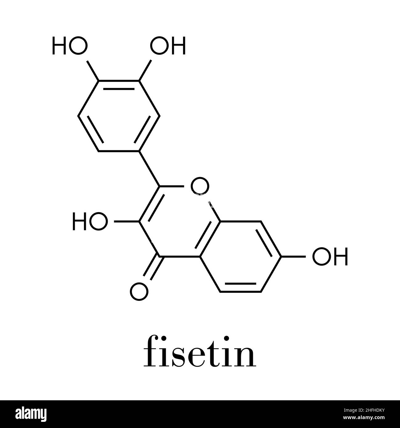 Fisetin plant polyphenol molecule. Skeletal formula Stock Vector Image ...