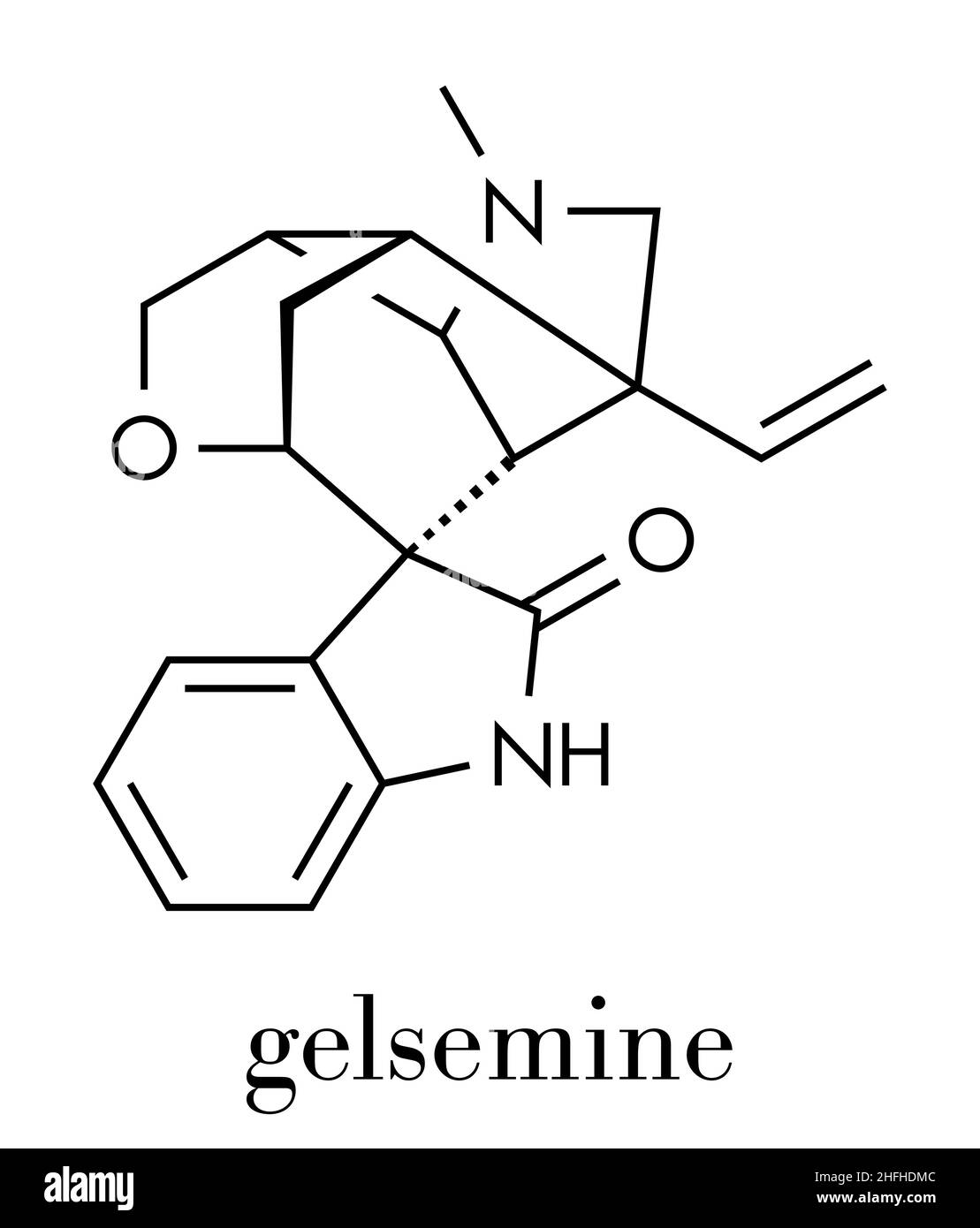 Gelsemine alkaloid molecule. Skeletal formula Stock Vector Image & Art ...