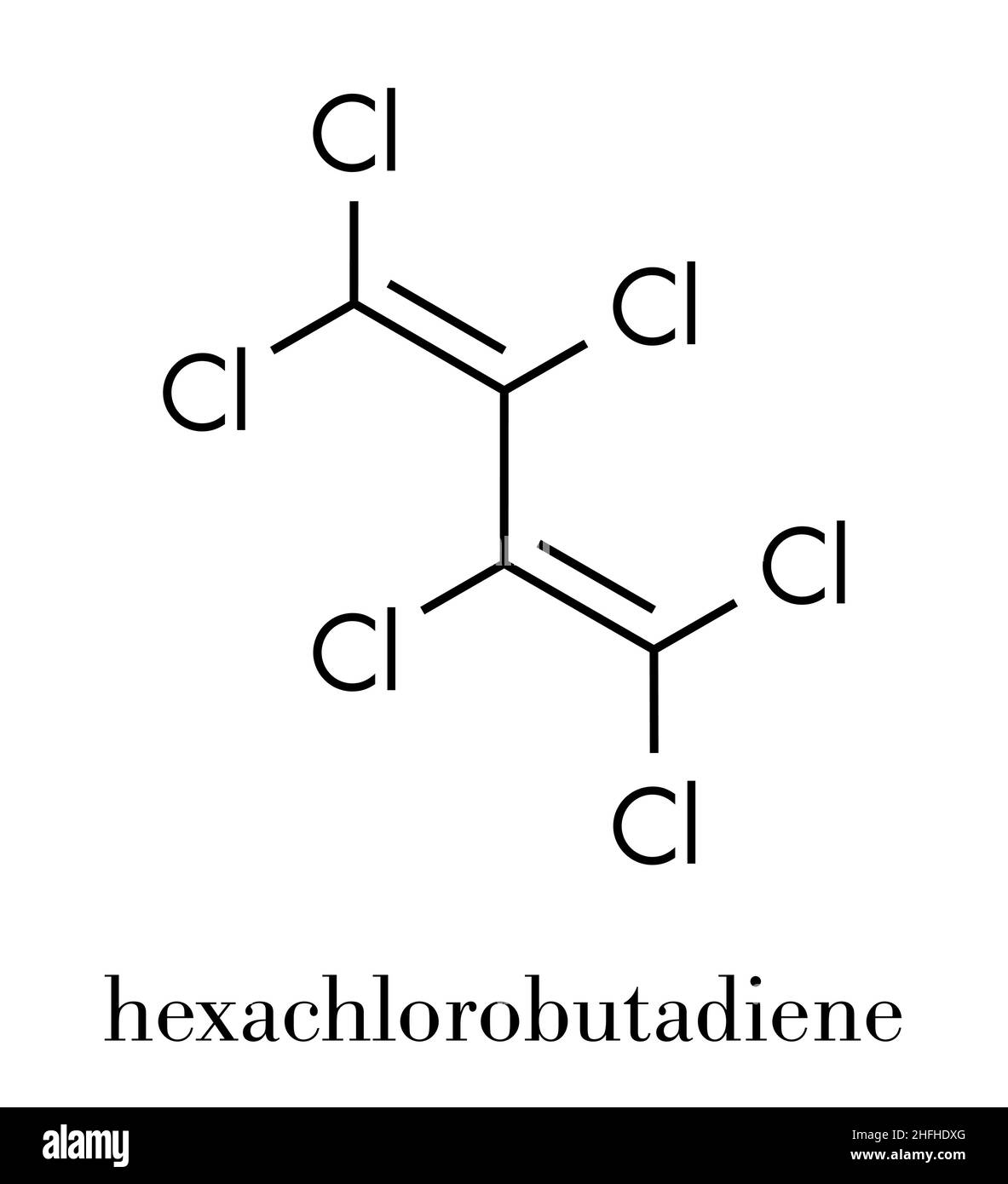 Hexachlorobutadiene (HBCD) solvent molecule. Also used as algicide and ...