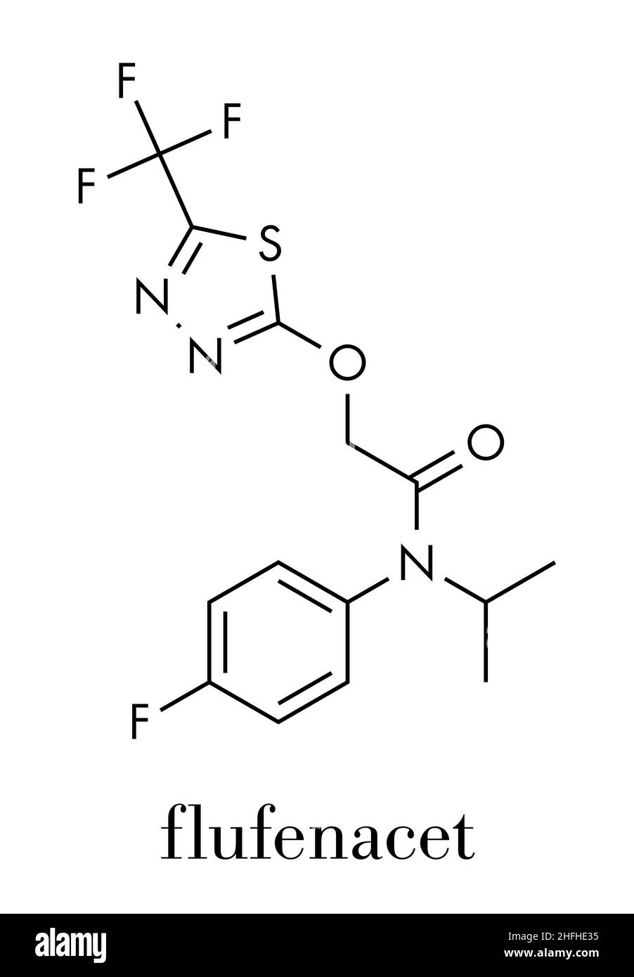 Flufenacet herbicide molecule. Skeletal formula Stock Vector Image ...
