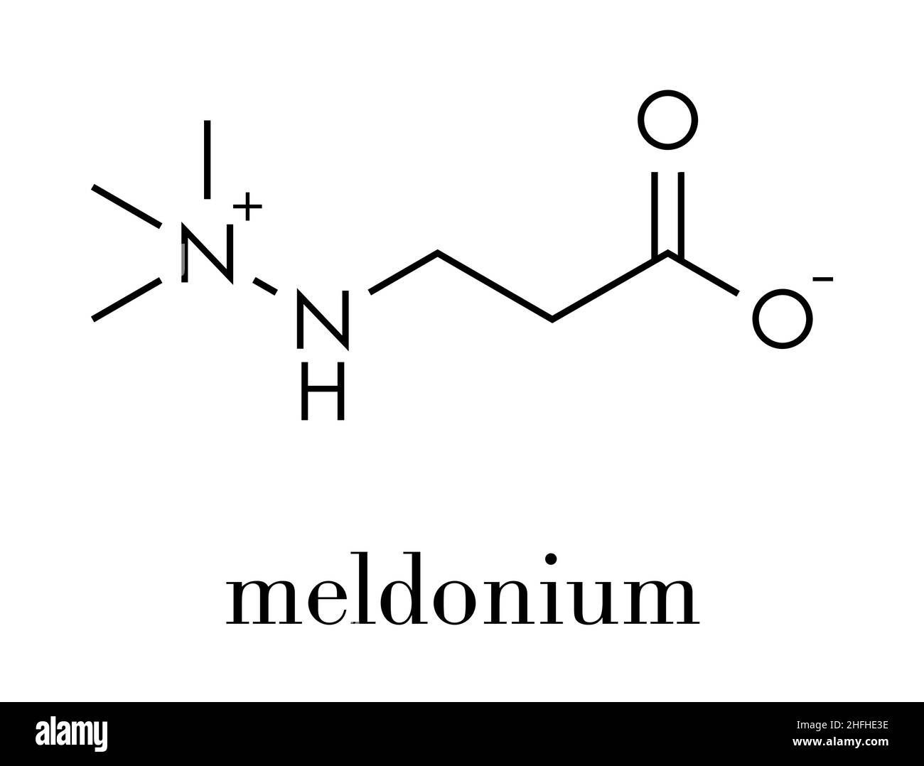 Meldonium anti-ischemic drug molecule. Used in treatment of angina and ...