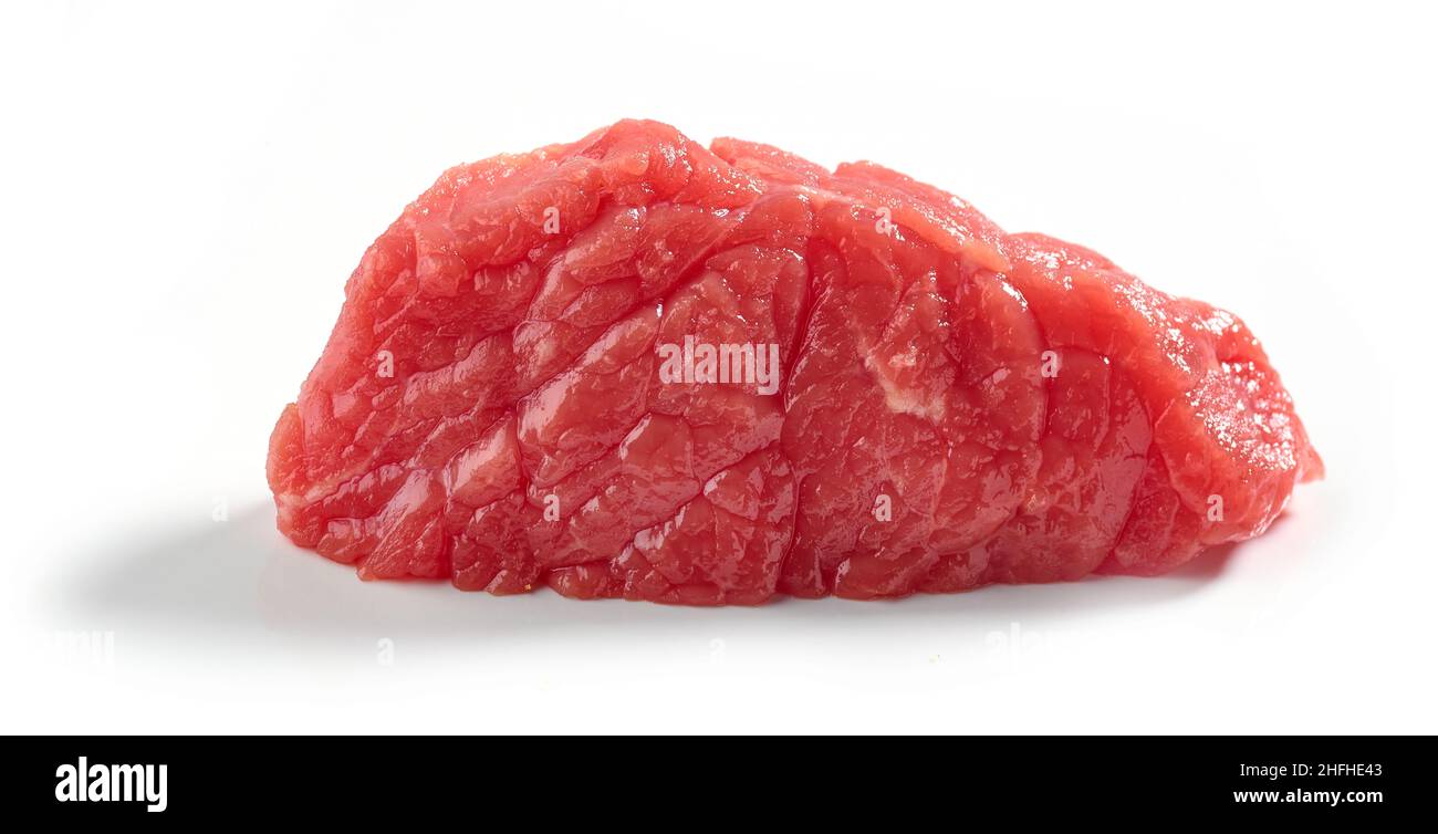 fresh raw beef meat cut isolated on white background Stock Photo - Alamy
