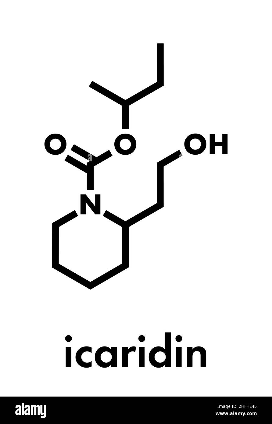 Icaridin (picaridine) insect repellent molecule. Skeletal formula Stock ...
