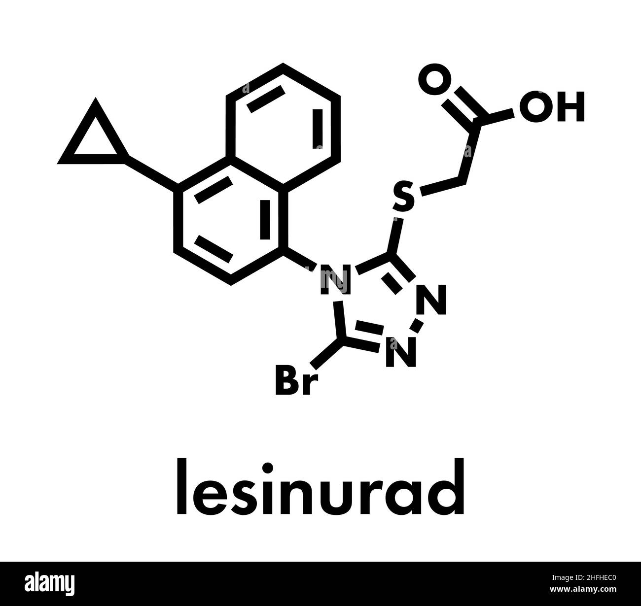 Lesinurad gout drug molecule. Skeletal formula Stock Vector Image & Art ...