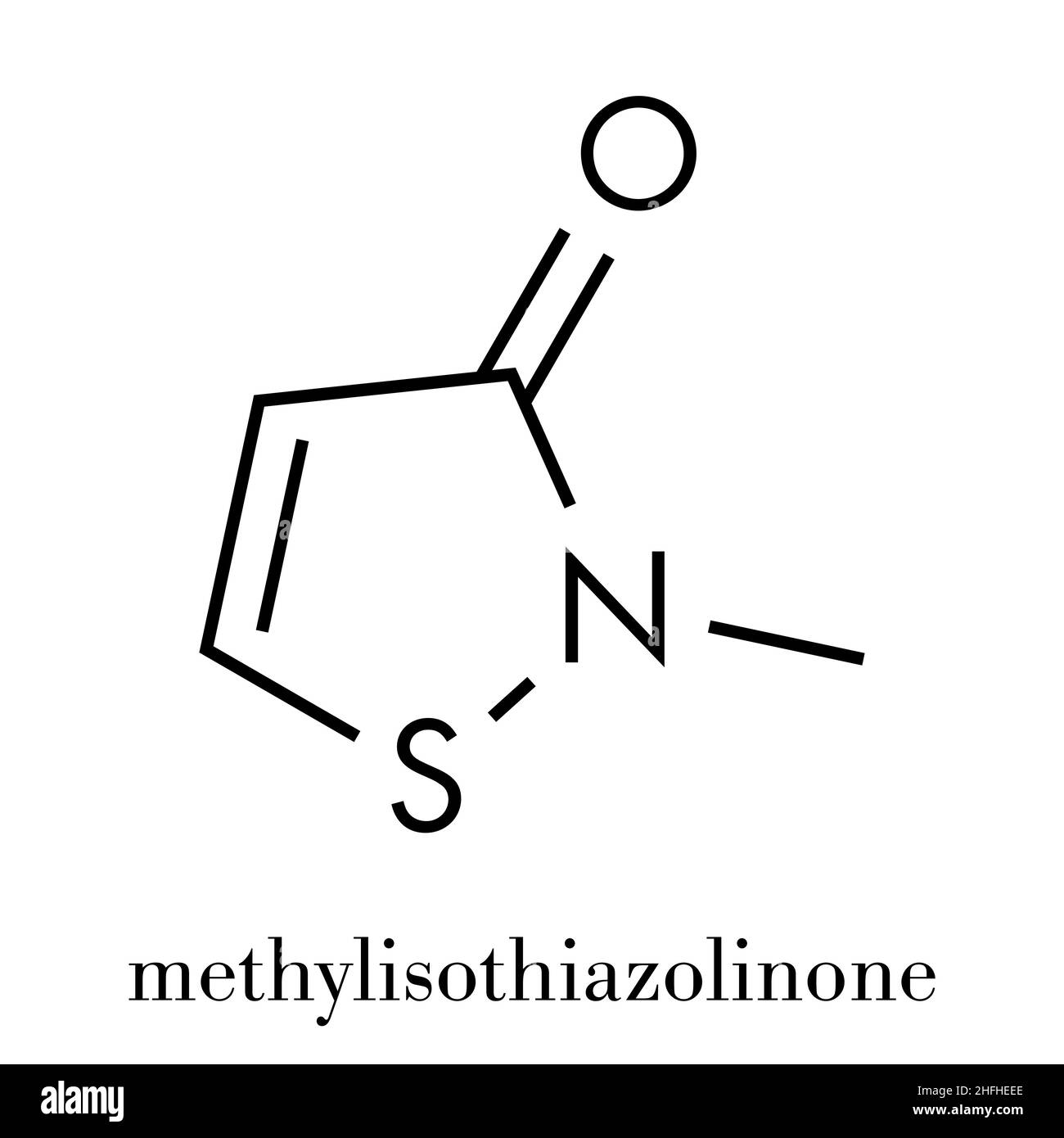 Methylisothiazolinone (MIT, MI) preservative molecule, chemical ...