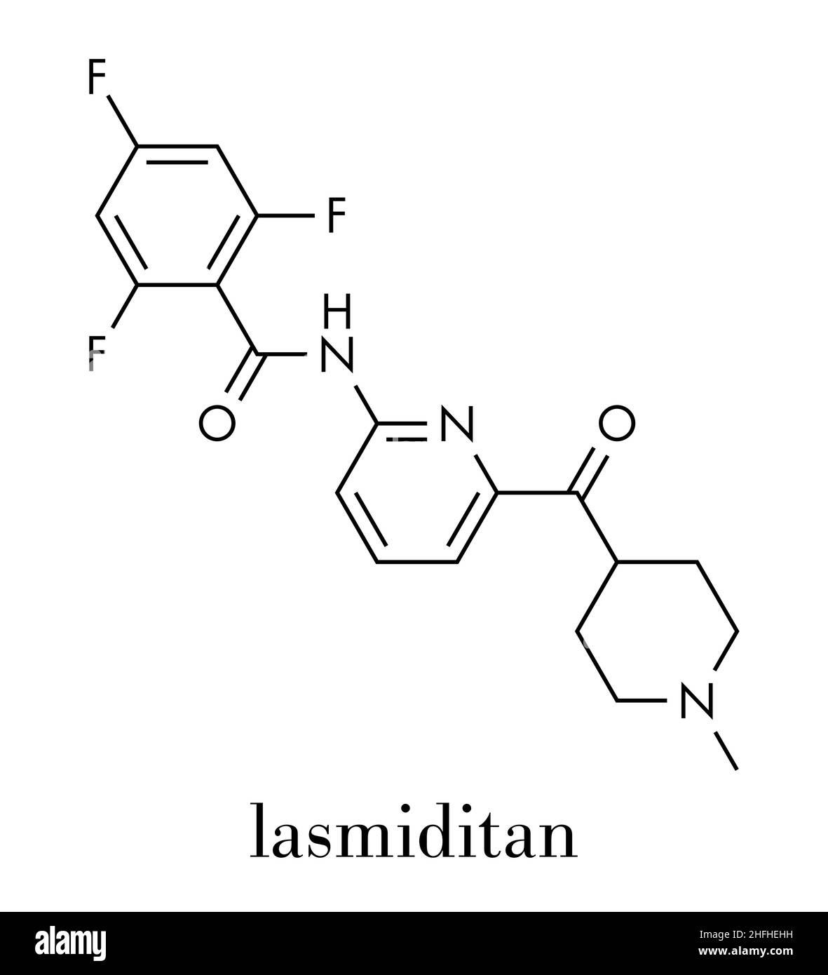 Lasmiditan migraine drug molecule. Skeletal formula Stock Vector Image ...