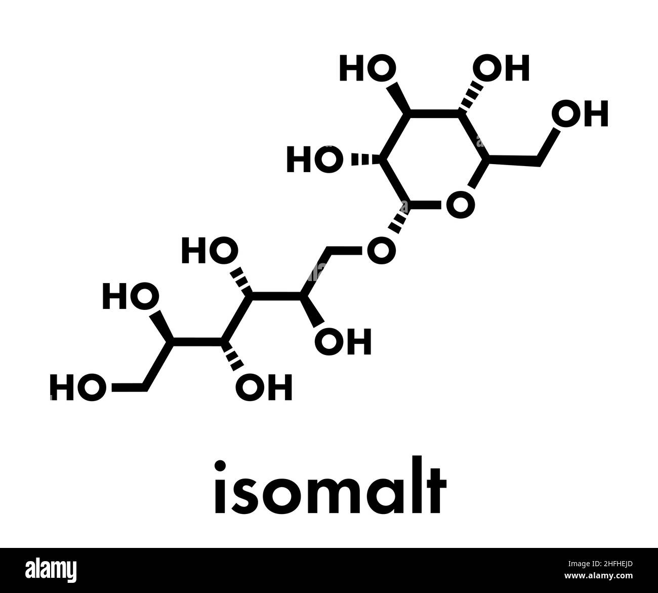 Isomalt sugar substitute molecule (one of two components shown ...