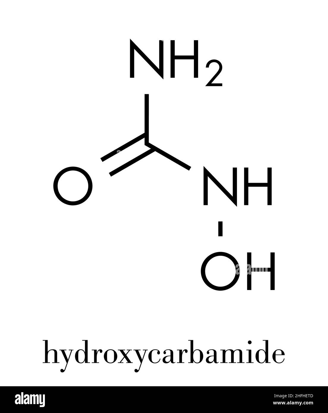 Hydroxycarbamide cancer drug molecule. Skeletal formula Stock Vector ...