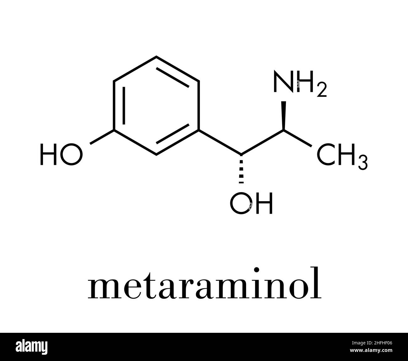 Metaraminol (metaradrine) hypotension drug molecule. Used in treatment ...