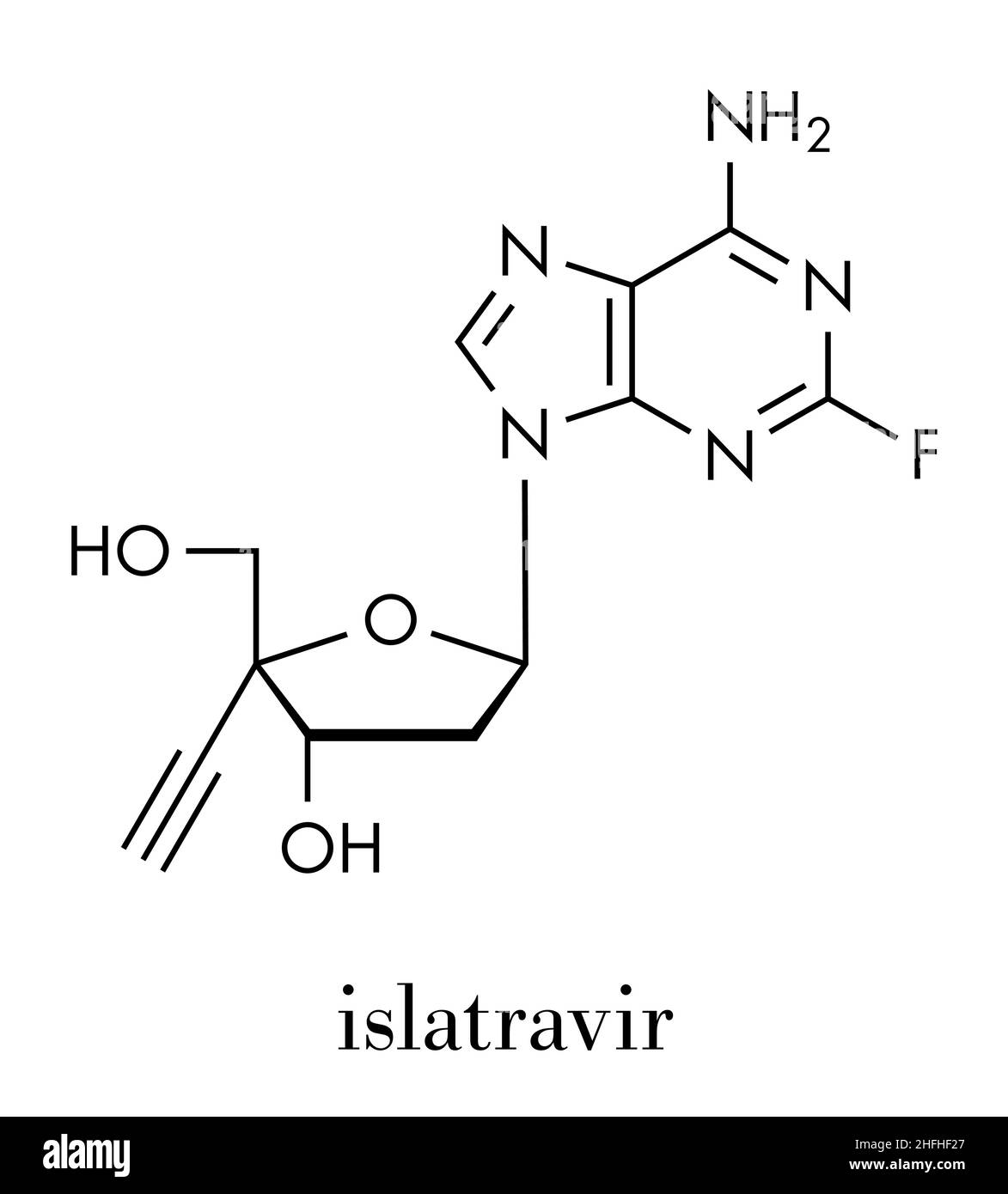 Islatravir HIV drug molecule. Skeletal formula Stock Vector Image & Art ...
