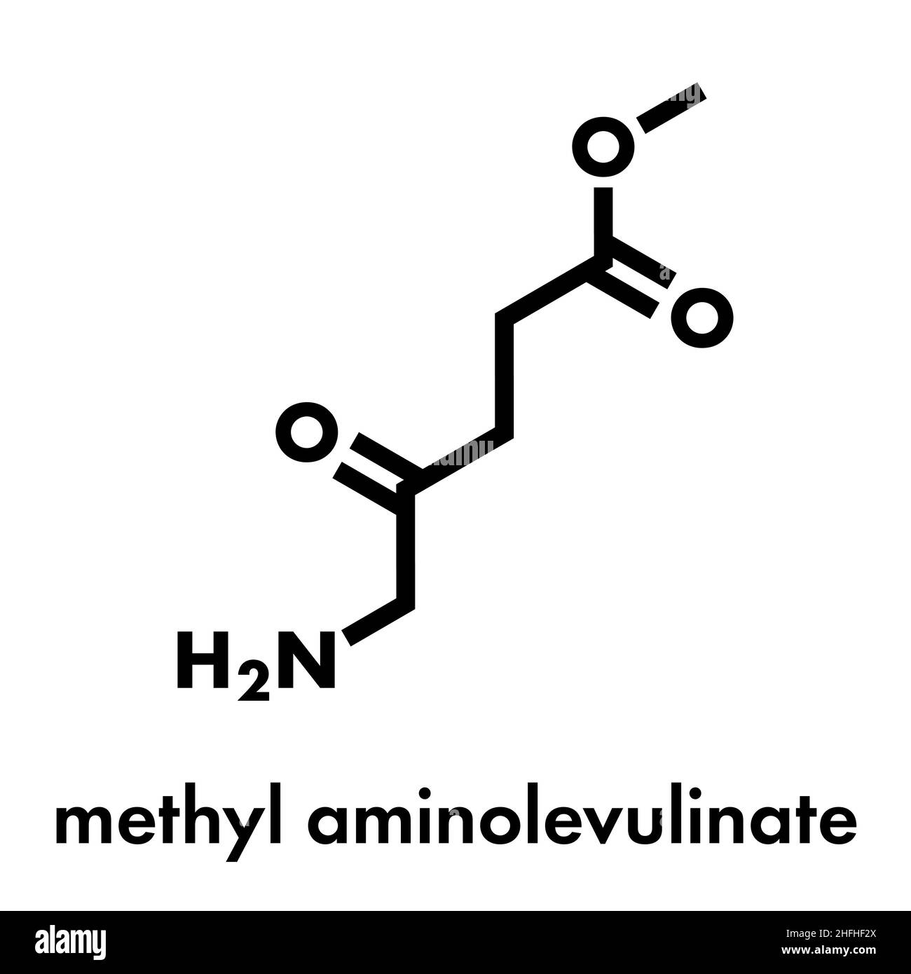 Methyl aminolevulinate non-melanoma skin cancer drug molecule. Used in ...