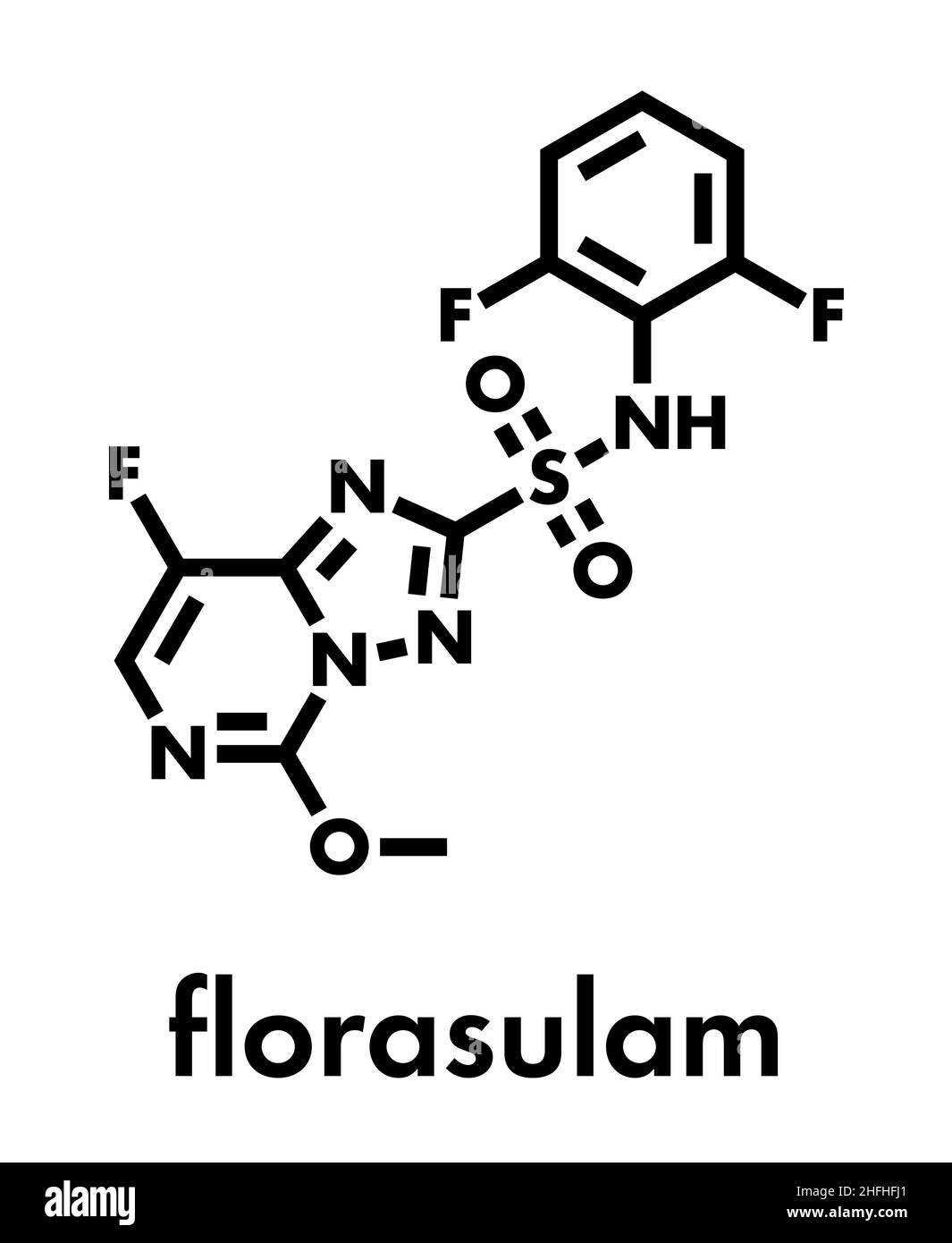 Florasulam herbicide molecule. Skeletal formula Stock Vector Image ...