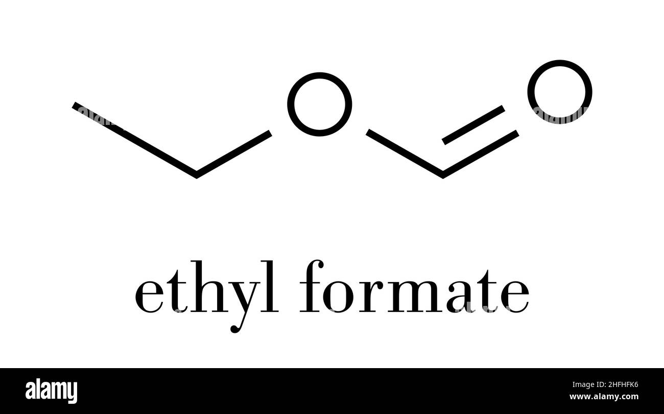 Ethyl formate (ethyl methanoate) molecule. Skeletal formula Stock ...