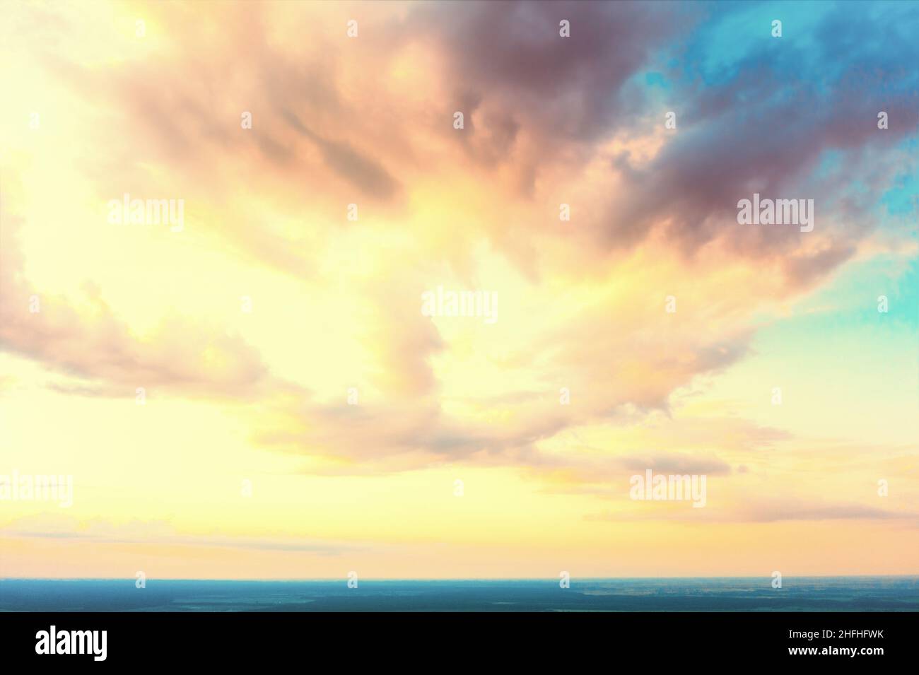 Colorful cloudy sky at sunset. Gradient color. Sky texture. Abstract ...