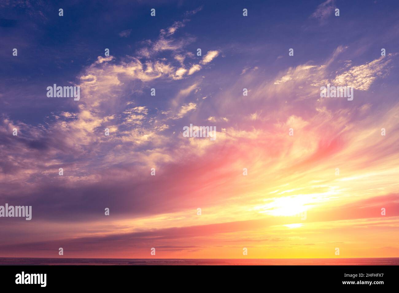 Colorful cloudy sky at sunset. Gradient color. Sky texture. Abstract ...