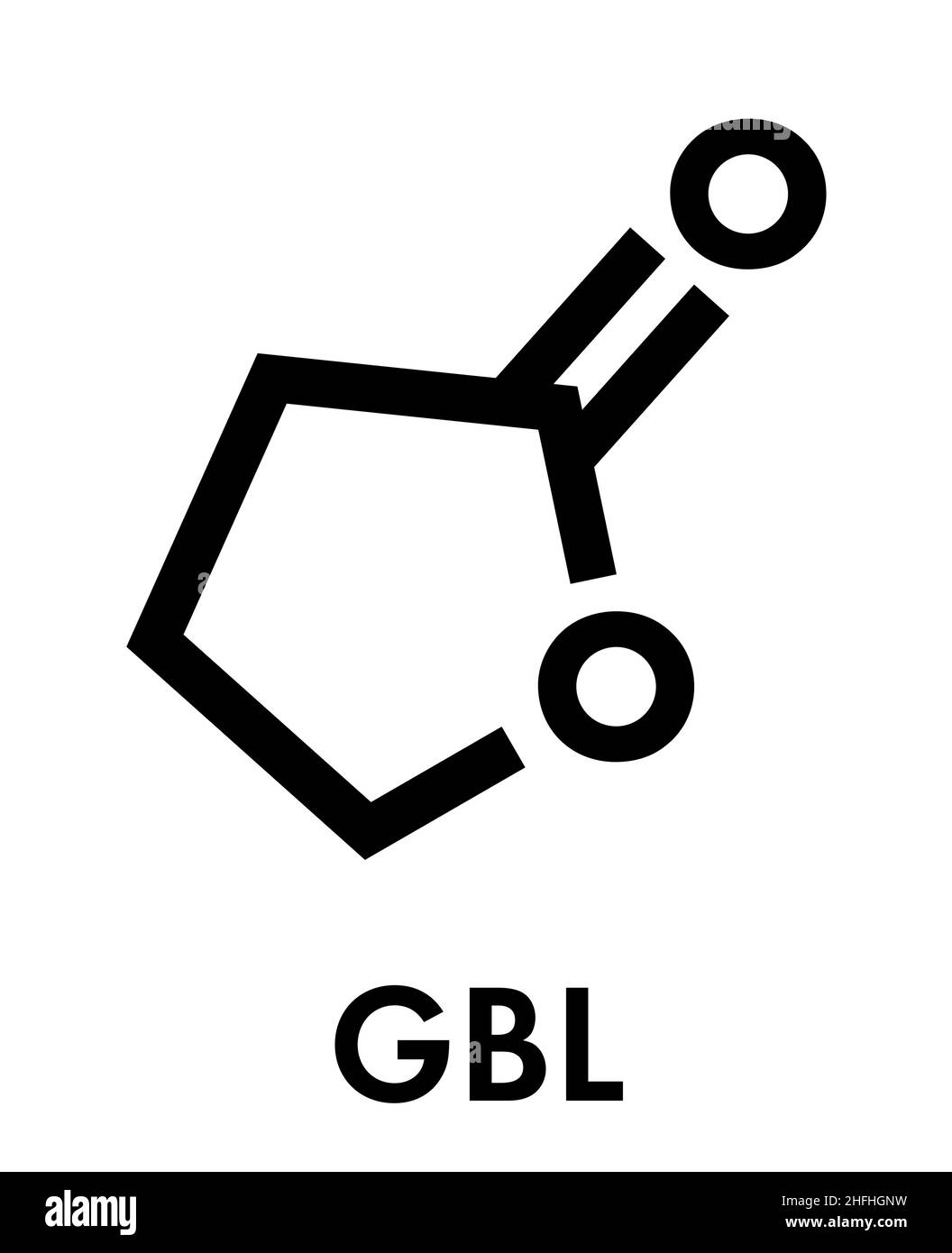 Gamma-butyrolactone (GBL) solvent molecule. Used as prodrug form of GHB ...