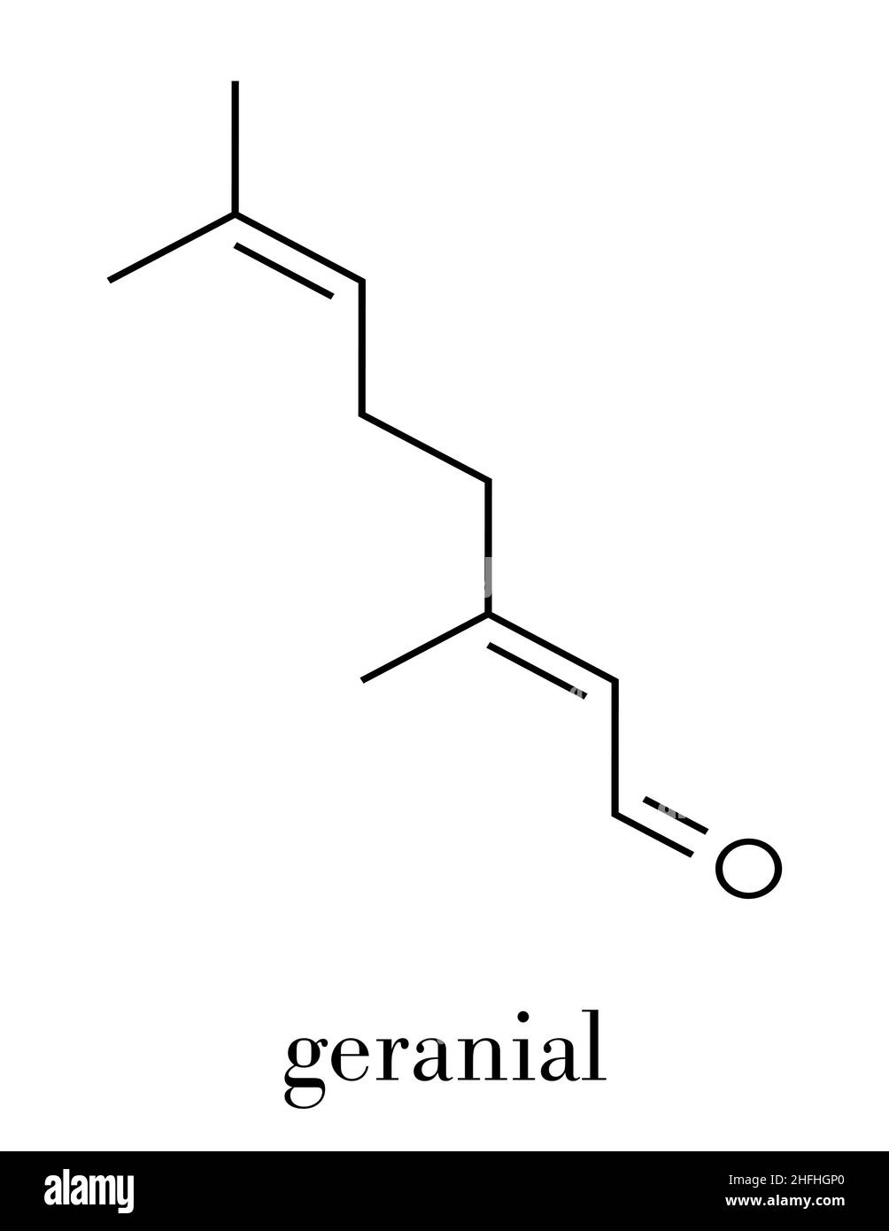 Geranial lemon fragrance molecule. Skeletal formula Stock Vector Image ...