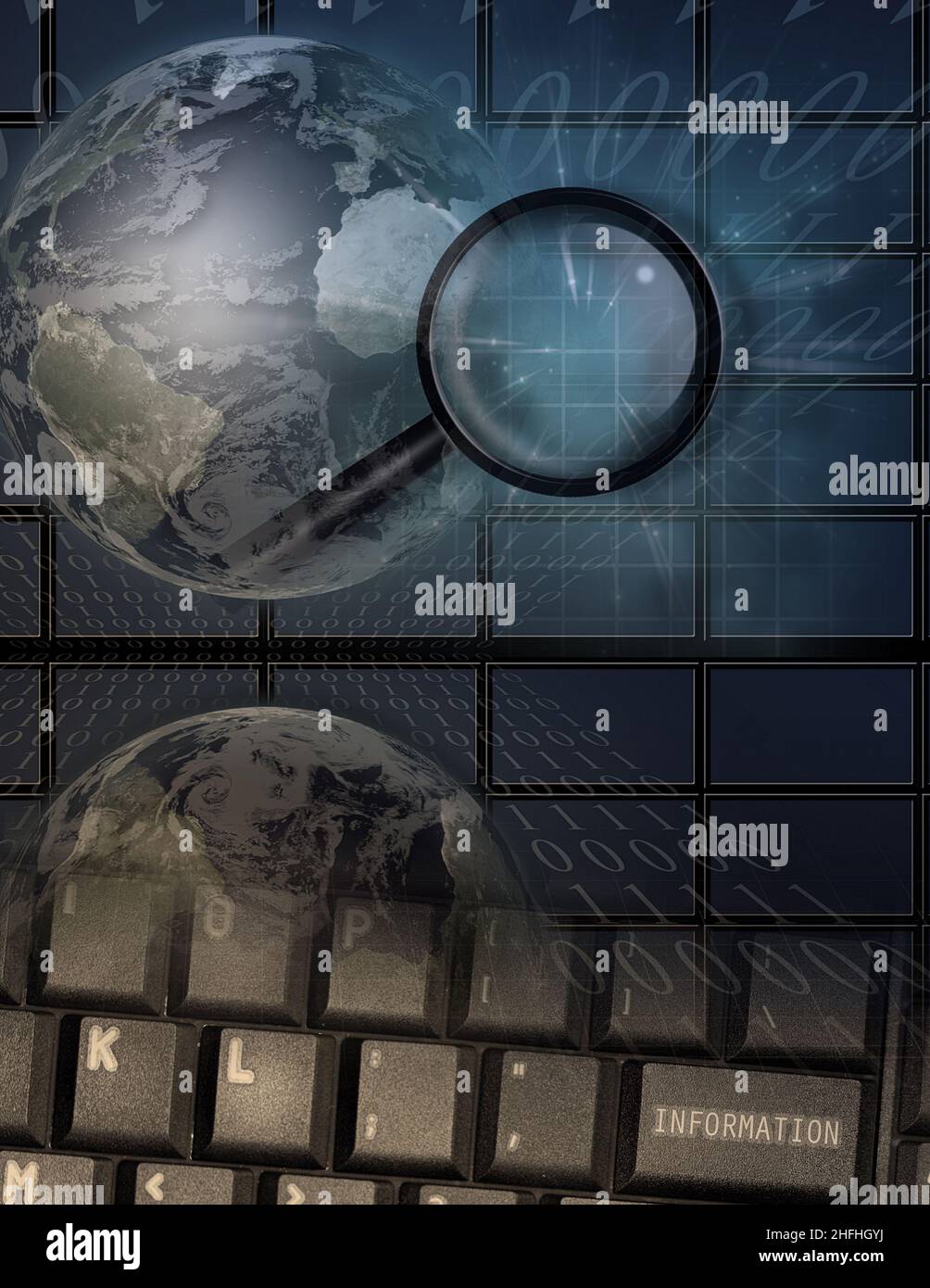 High Resolution Computer Search and Security. 3D rendering Stock Photo ...