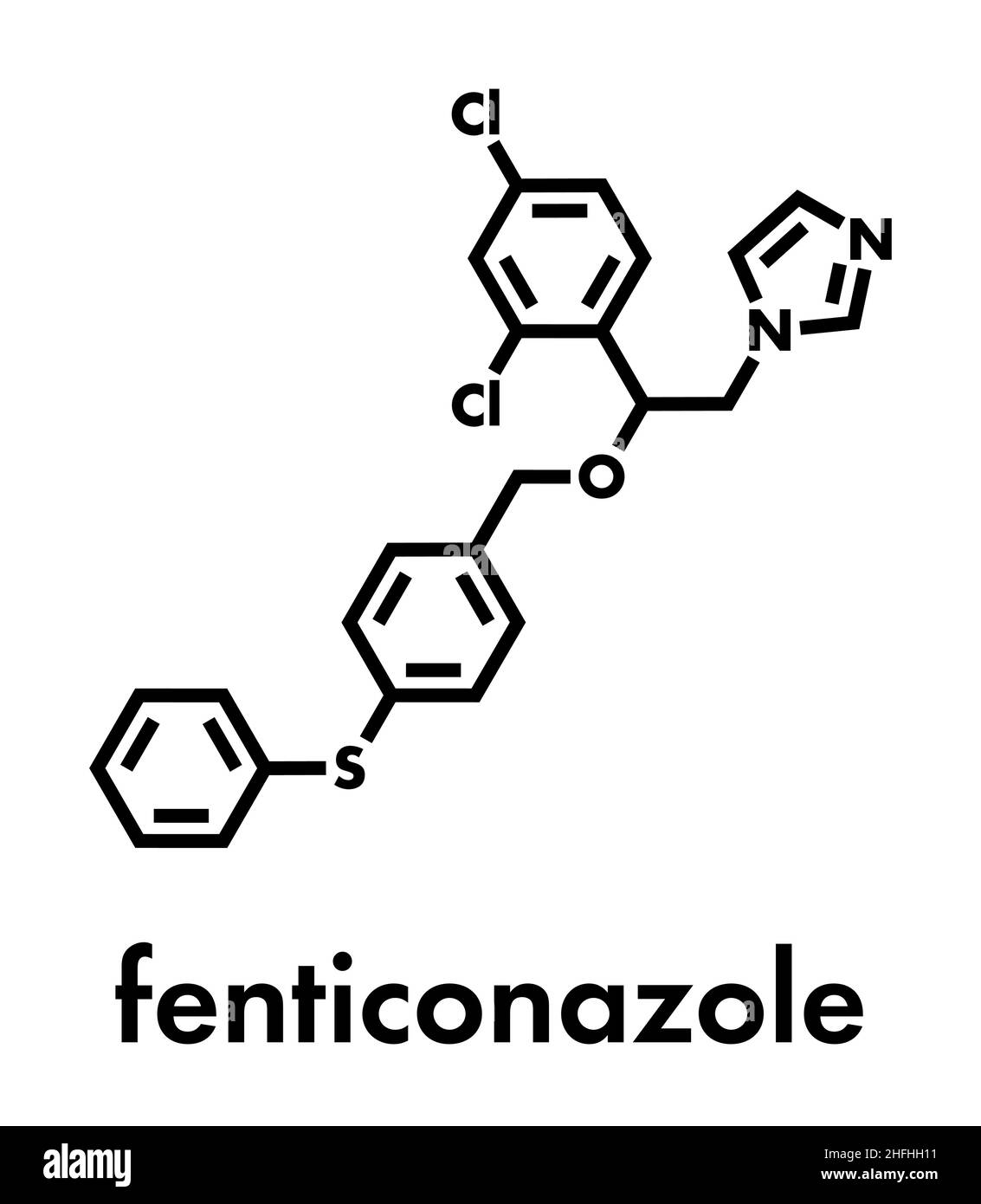 Fenticonazole antifungal drug molecule. Skeletal formula Stock Vector ...