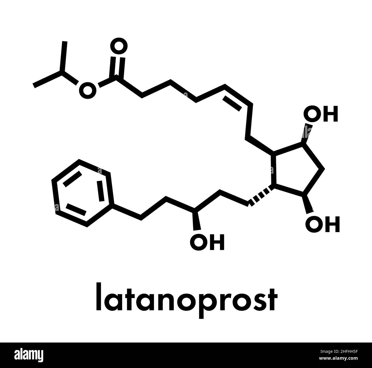 Latanoprost glaucoma drug molecule. Skeletal formula Stock Vector Image ...