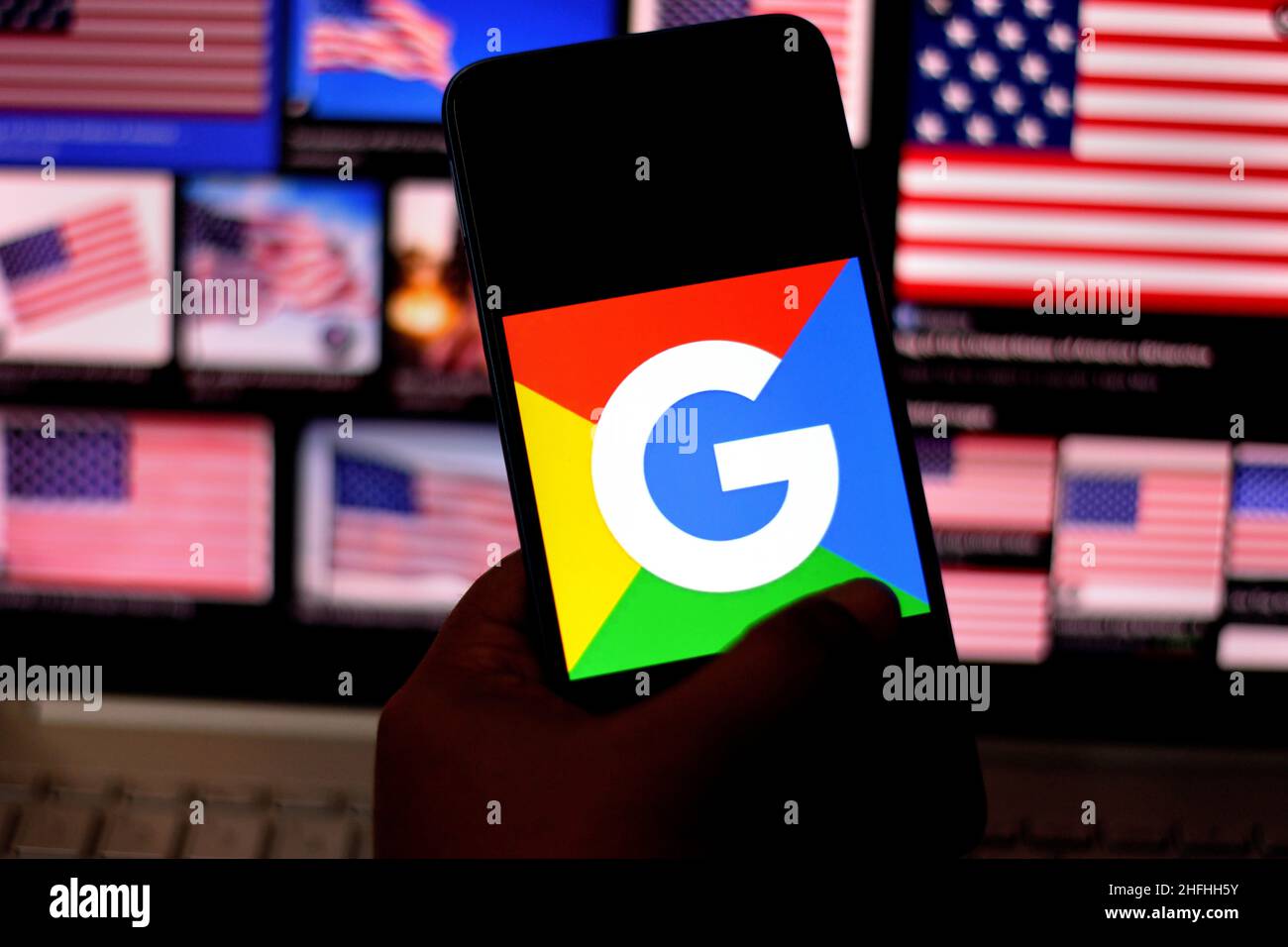 In this photo illustration, a Google logo seen displayed on a ...