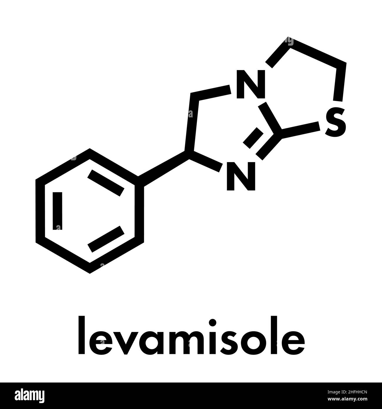 Levamisole antihelmintic drug molecule. levorotary isomer of ...